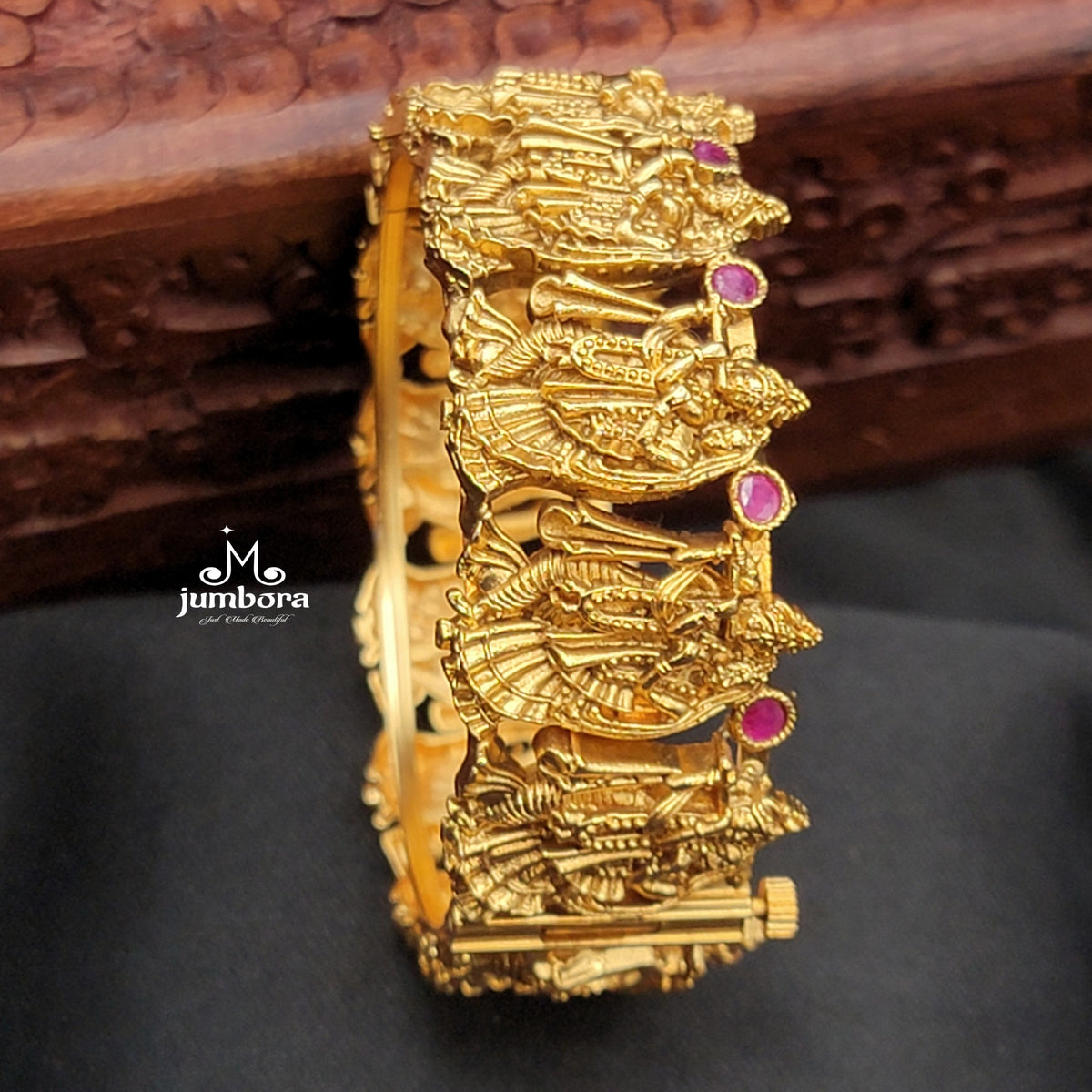 Antique Gold Openable Radha Krishna Bangle Bracelet – Jumbora